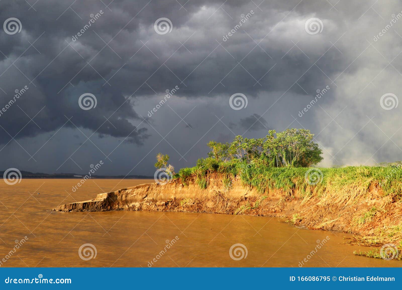 Thunderstorm on the Amazon River - Amazon, Brazil Stock Image - Image ...