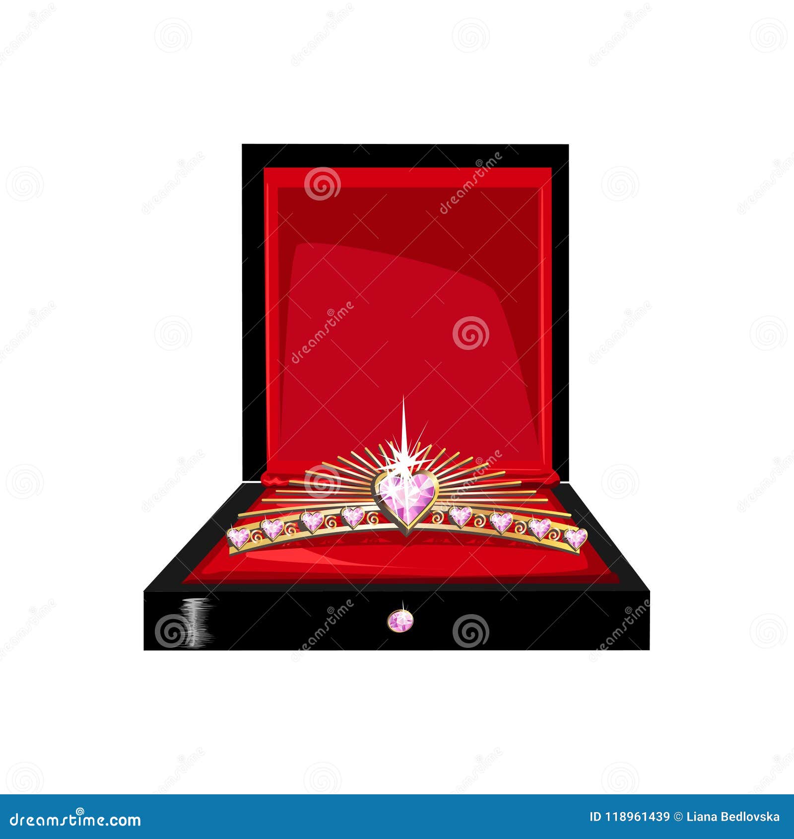 Beautiful Tiara in a Gift Box Stock Vector - Illustration of product ...