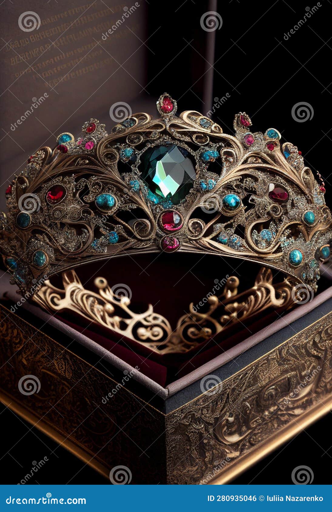 Beautiful Tiara with Precious Stones in a Box. AI Generated Stock ...