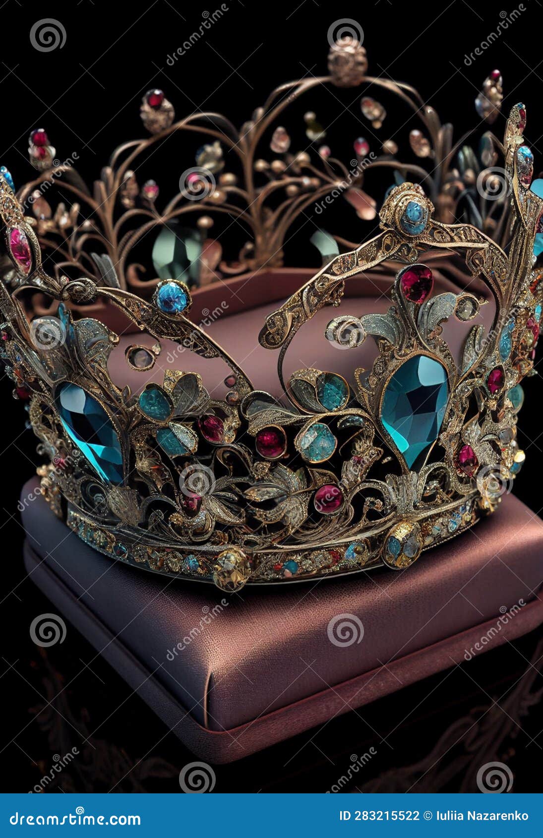 Beautiful Tiara with Precious Stones in a Box. AI Generated Stock ...