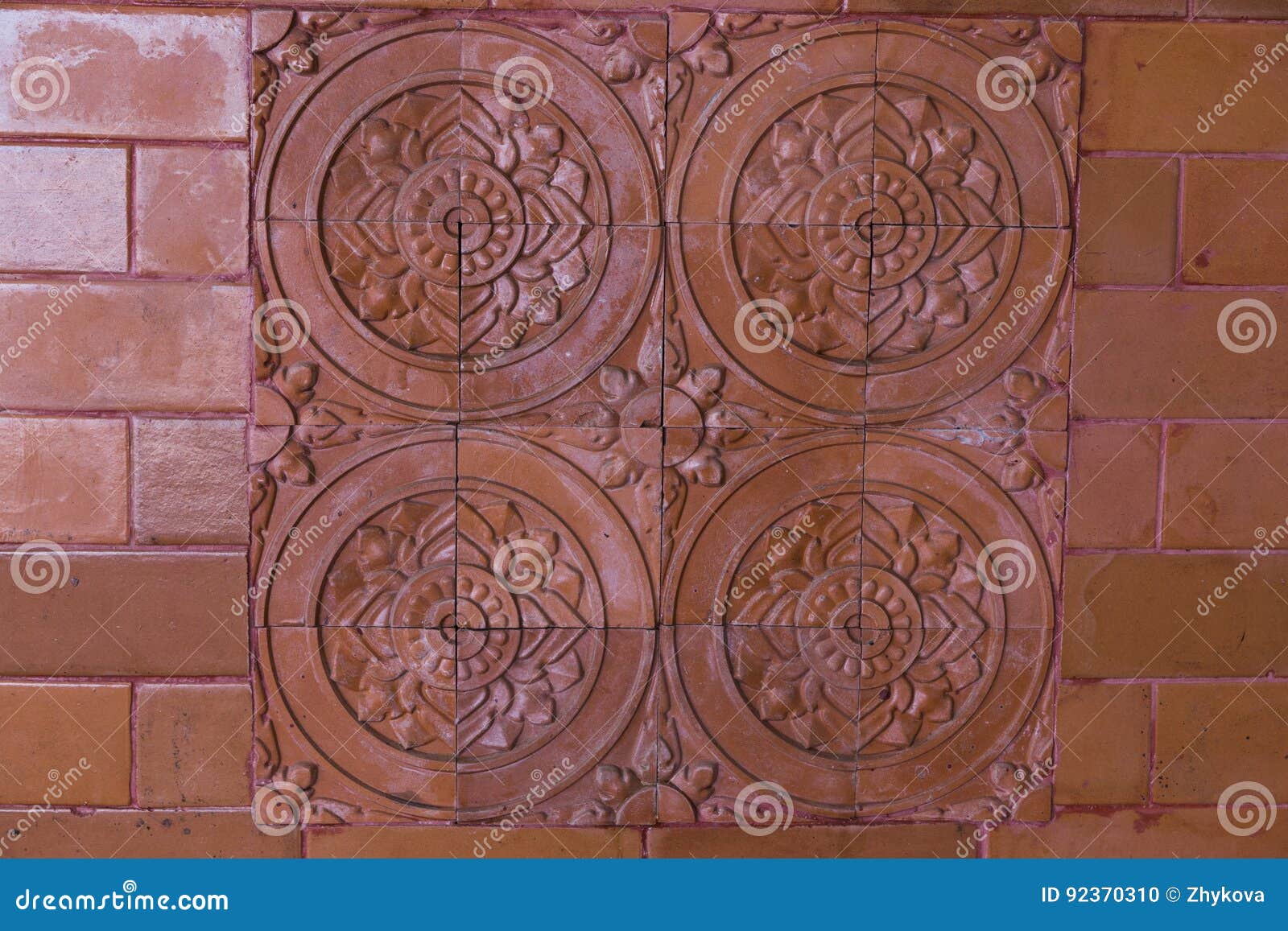 Beautiful Tiles on the Wall of Clay Stock Photo - Image of ceramic ...