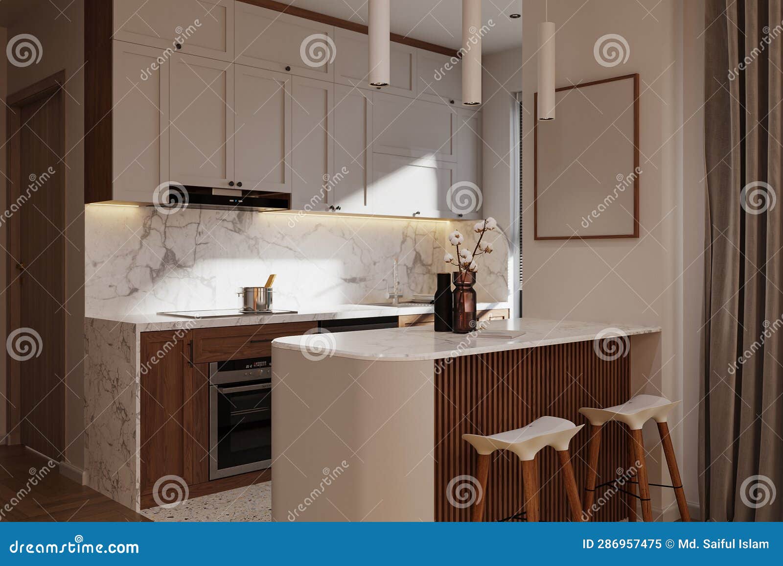 Beautiful Tiny Open Kitchen Interior Organized and Proper Used Kitchen ...