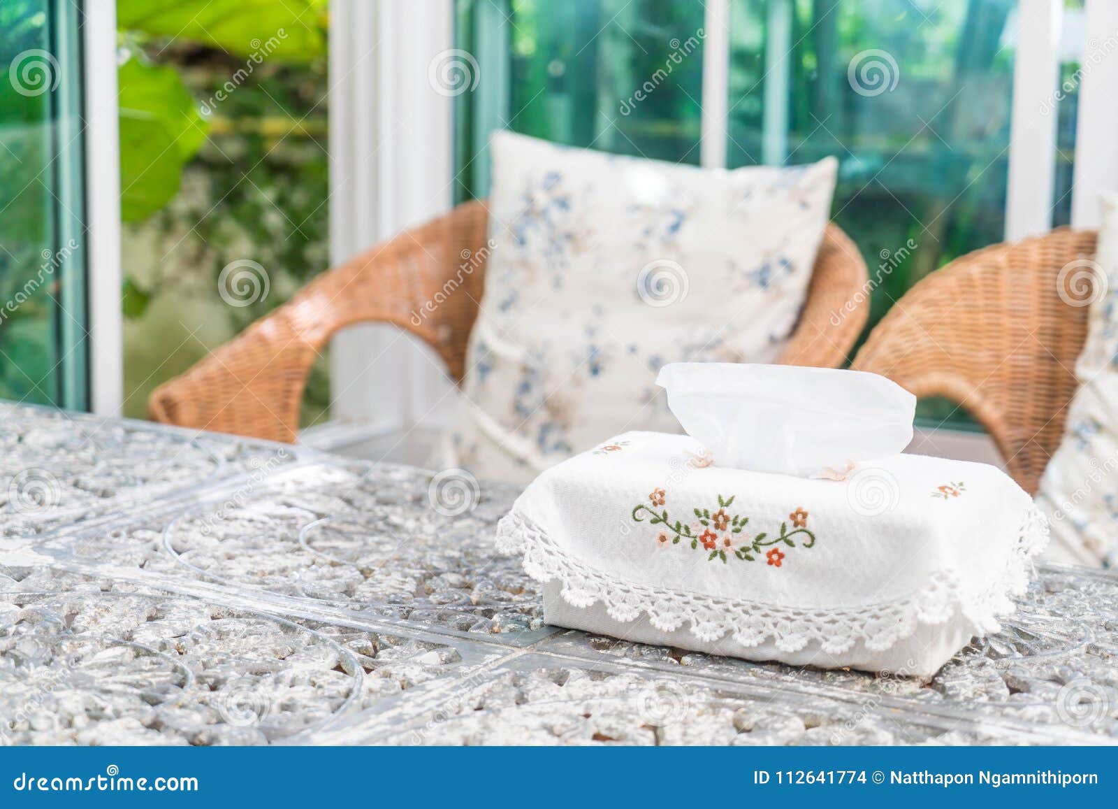 Tissue box on table stock photo. Image of white, paper - 112641774