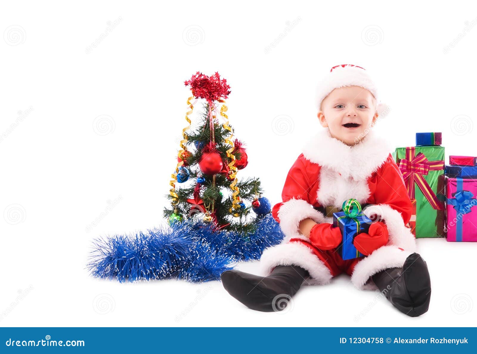 Beautiful toddler Santa stock photo. Image of isolated - 12304758