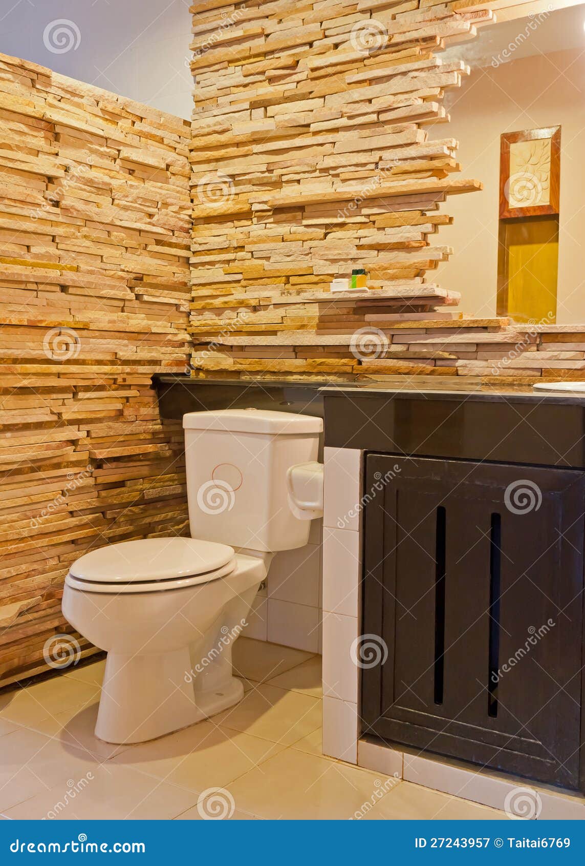 The Beautiful Toilet at a Resort Stock Image - Image of house, rock ...