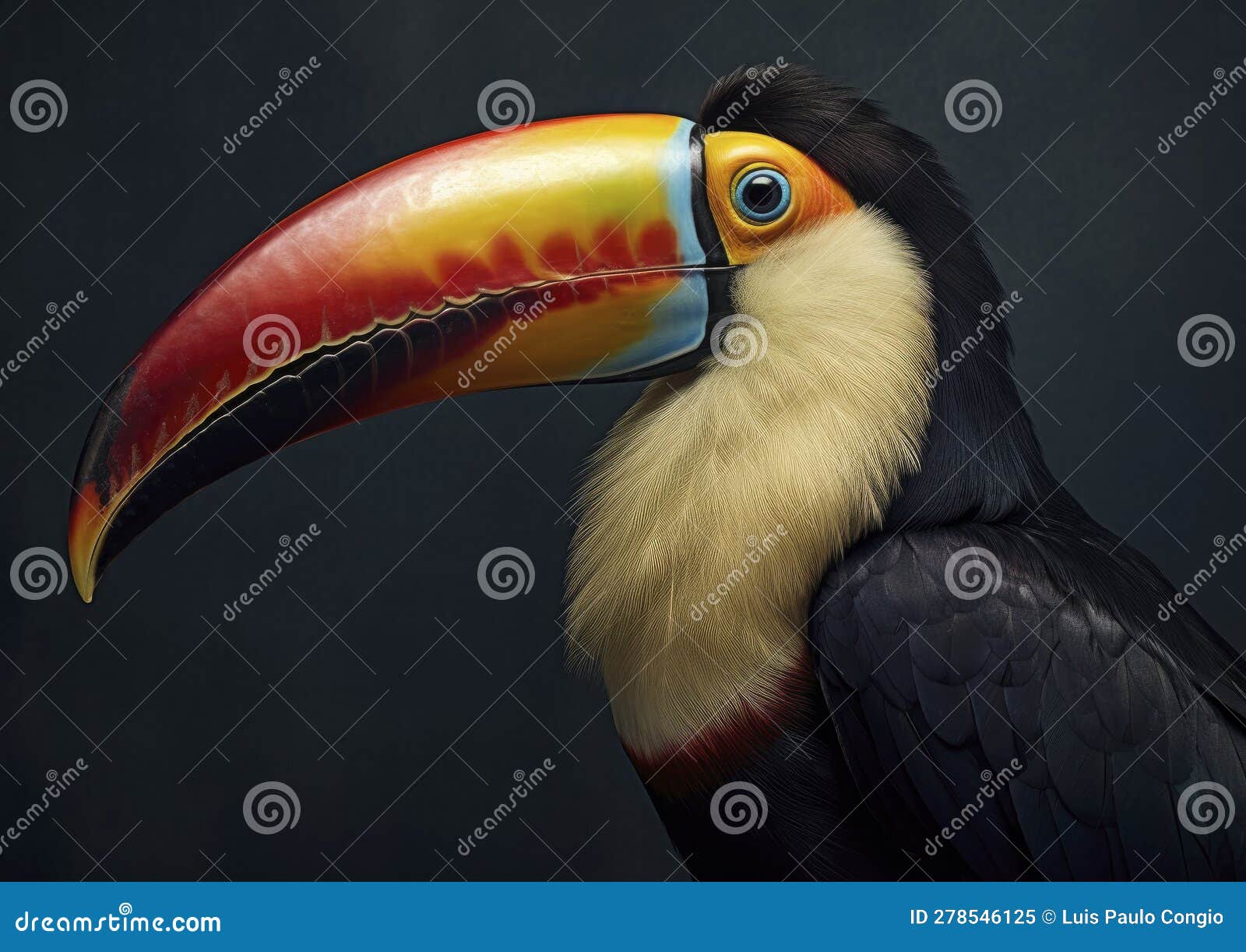 A Beautiful Toucan in Profile Stock Illustration - Illustration of ...