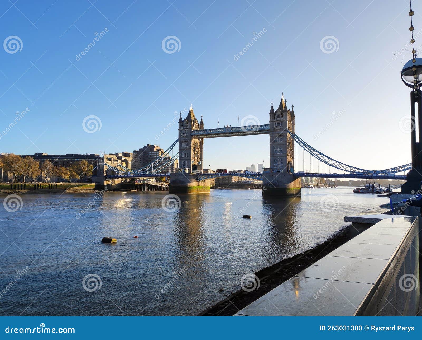 The Beautiful Tower Bridge of London with a Blue Sky in the Background ...