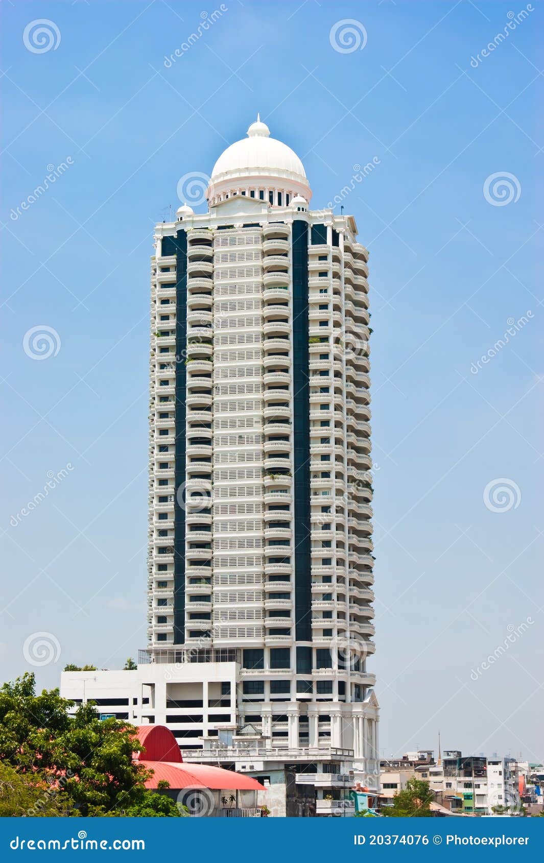 Beautiful Tower Design in the City,bangkok Stock Photo - Image of ...