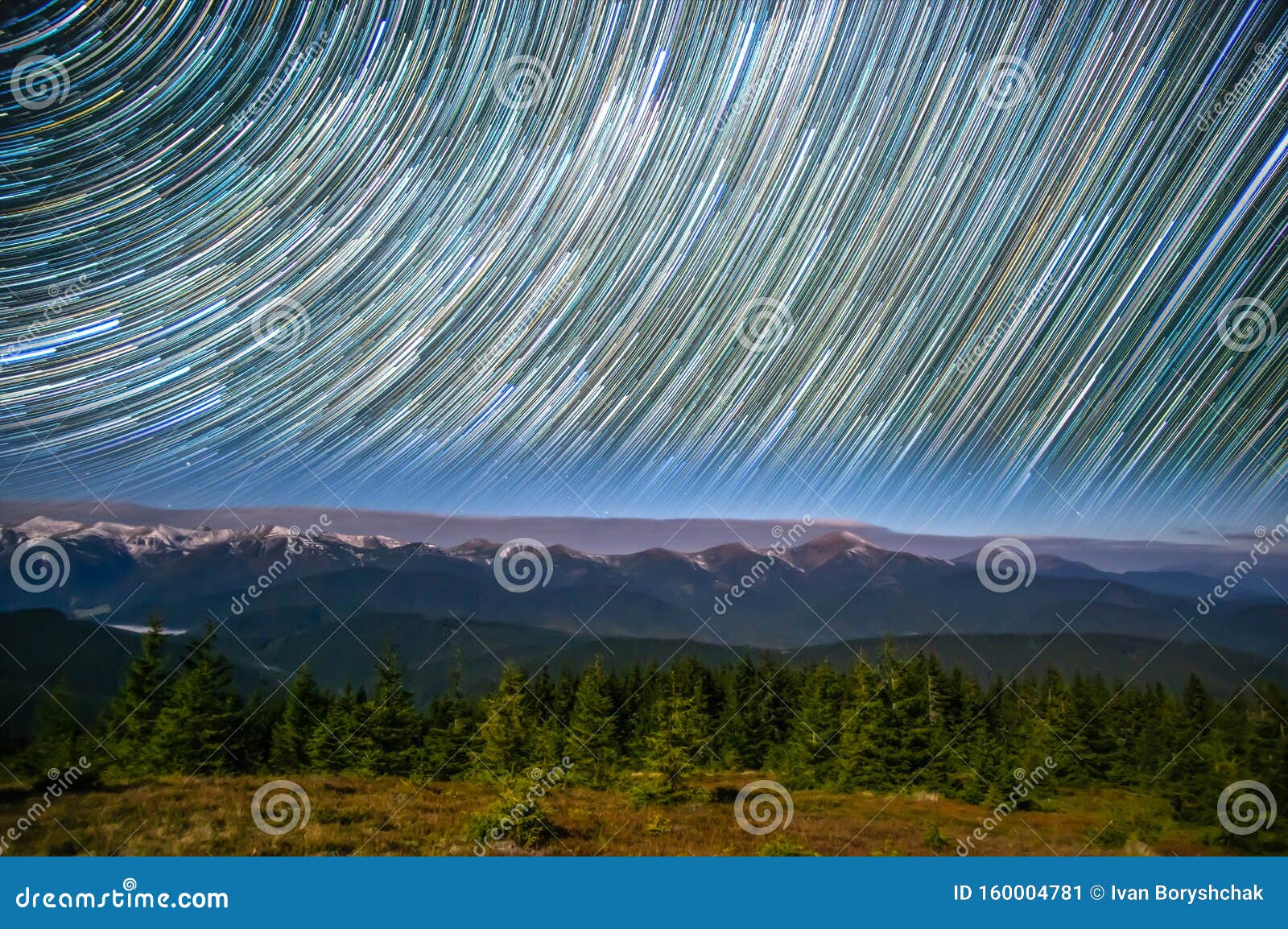 Tracks of Stars in the Night Sky Stock Image - Image of crowns ...