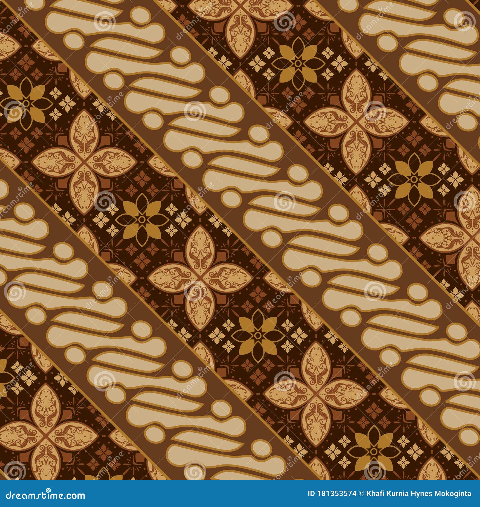 Beautiful Traditional Batik Pattern with Brown Color Seamless Design ...