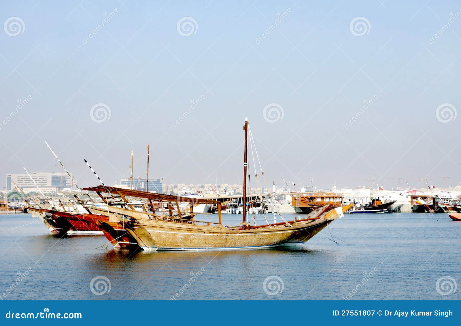 Beautiful Traditional Dhow of Qatar Stock Image - Image of arabic ...