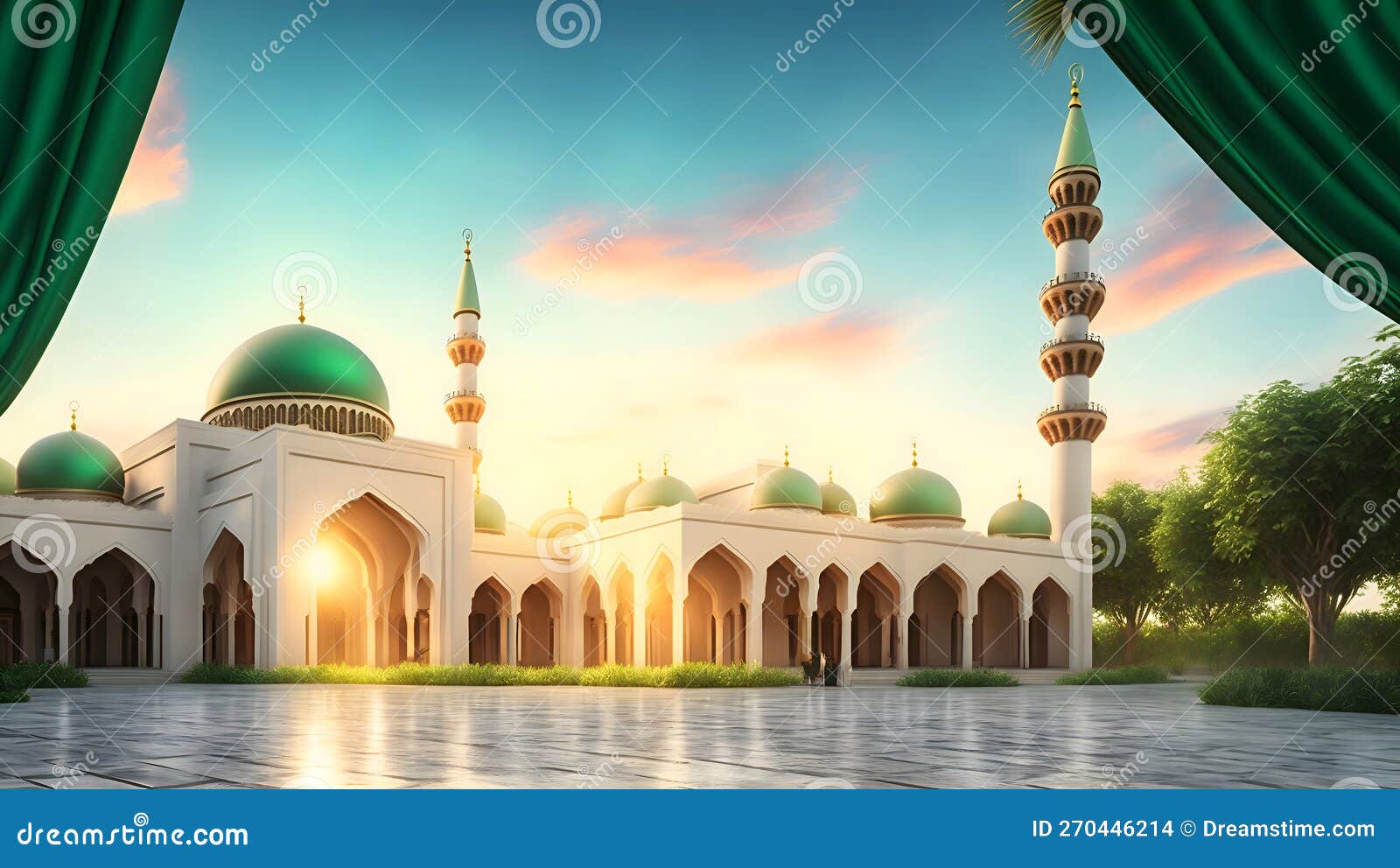 Beautiful Traditional Islamic Mosque Architecture Stock Illustration ...
