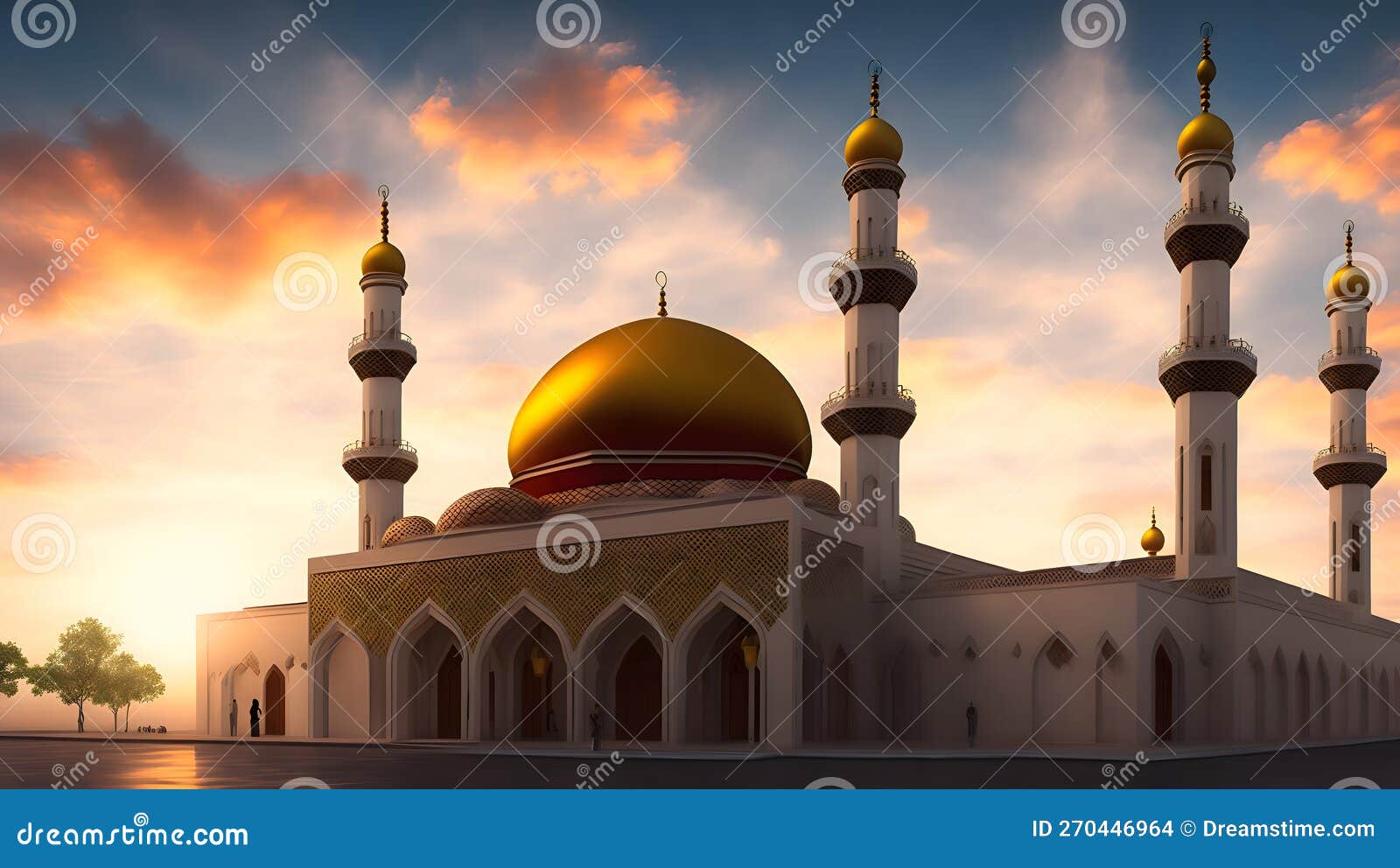 Beautiful Traditional Islamic Mosque Architecture Stock Illustration ...