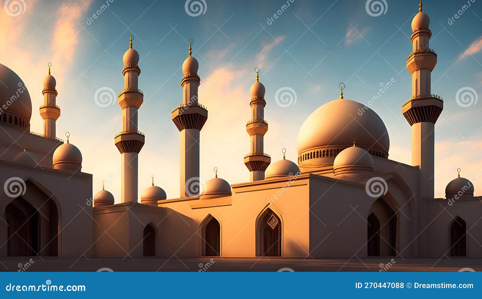 Beautiful Traditional Islamic Mosque Architecture Stock Illustration ...