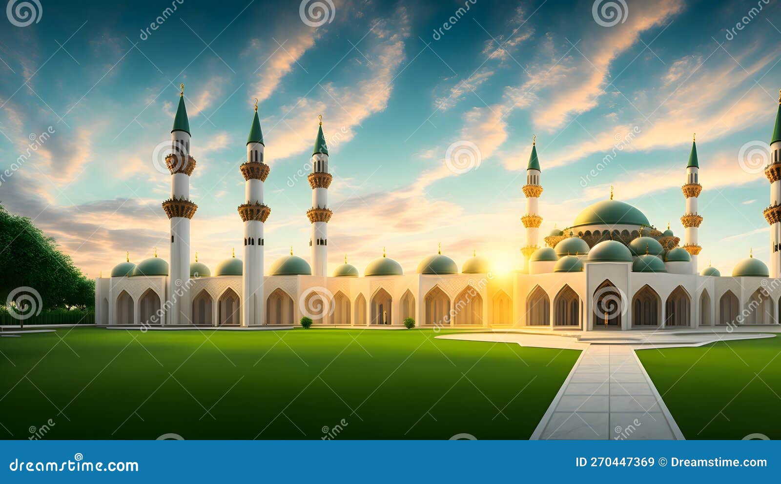 Beautiful Traditional Islamic Mosque Architecture Stock Illustration ...