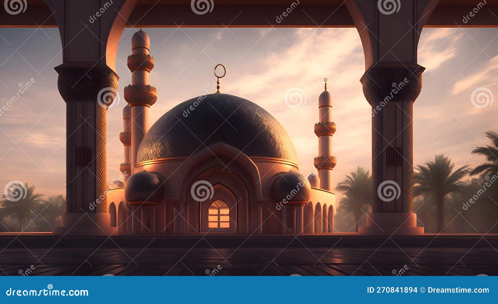 Beautiful Traditional Islamic Mosque Architecture Stock Photo - Image ...