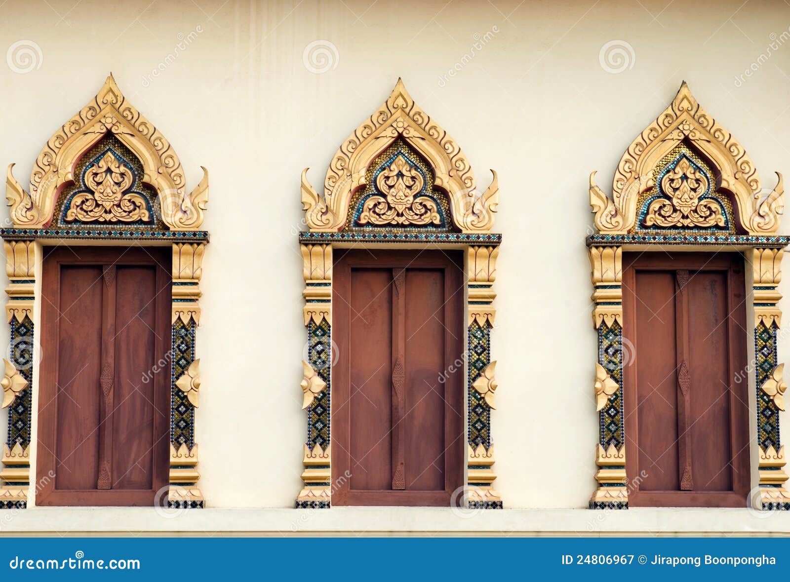 Beautiful of Traditional Thai Style Church Window Stock Image - Image ...