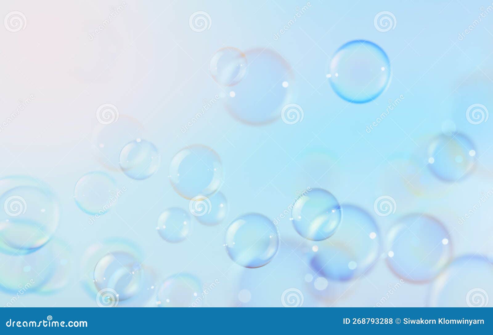 Beautiful Transparent Blue Soap Bubbles Abstract Background. Soap Sud ...
