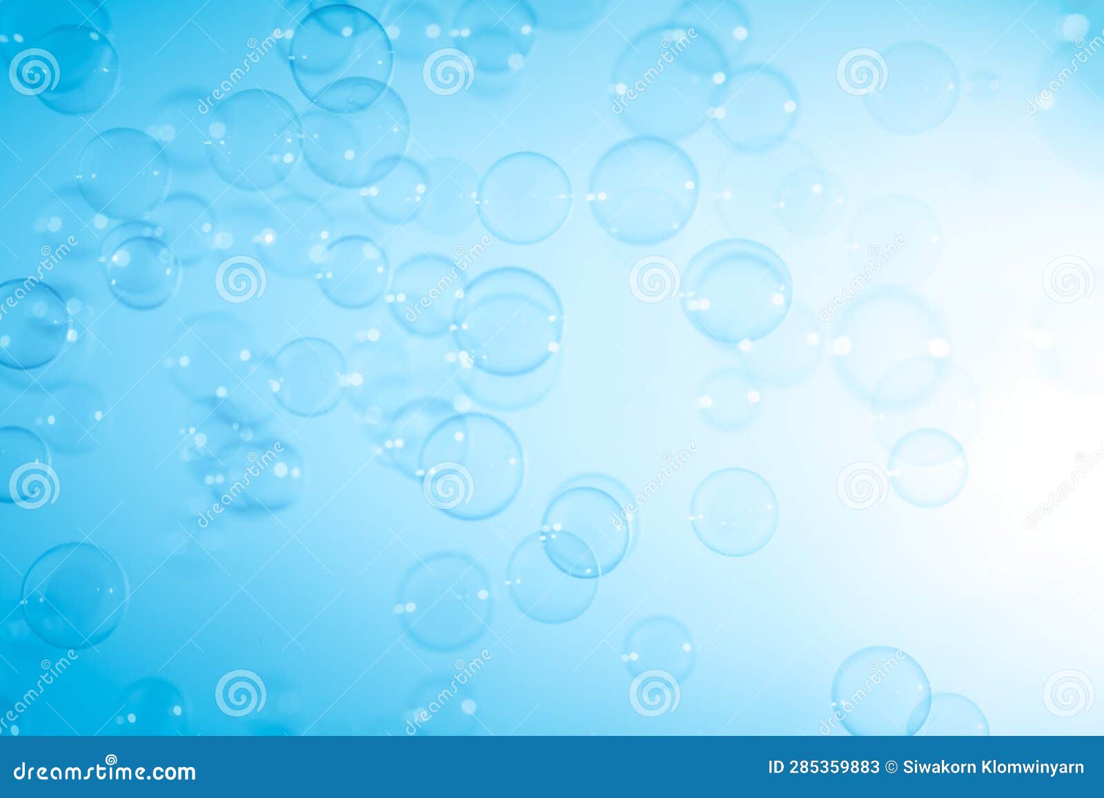 Beautiful Transparent Blue Soap Bubbles Floating in the Air. Blue ...