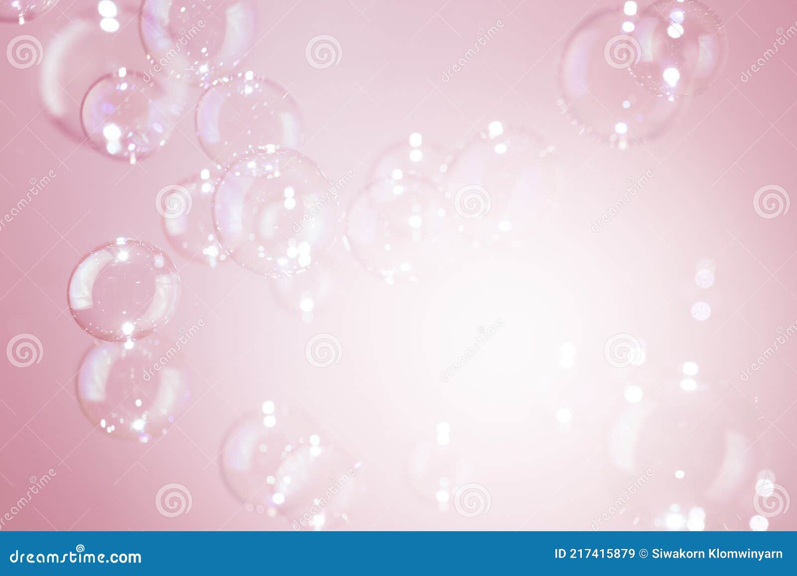 Beautiful Transparent Shiny Pink Soap Bubbles Float Background. Stock ...