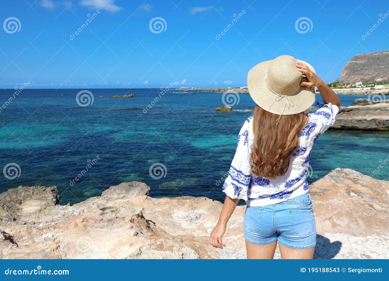 Beautiful Traveler Girl in Sicily. Young Woman Enjoying Holidays in ... Beautiful Traveler Girl in Sicily. Young Woman Enjoying Holidays in ...