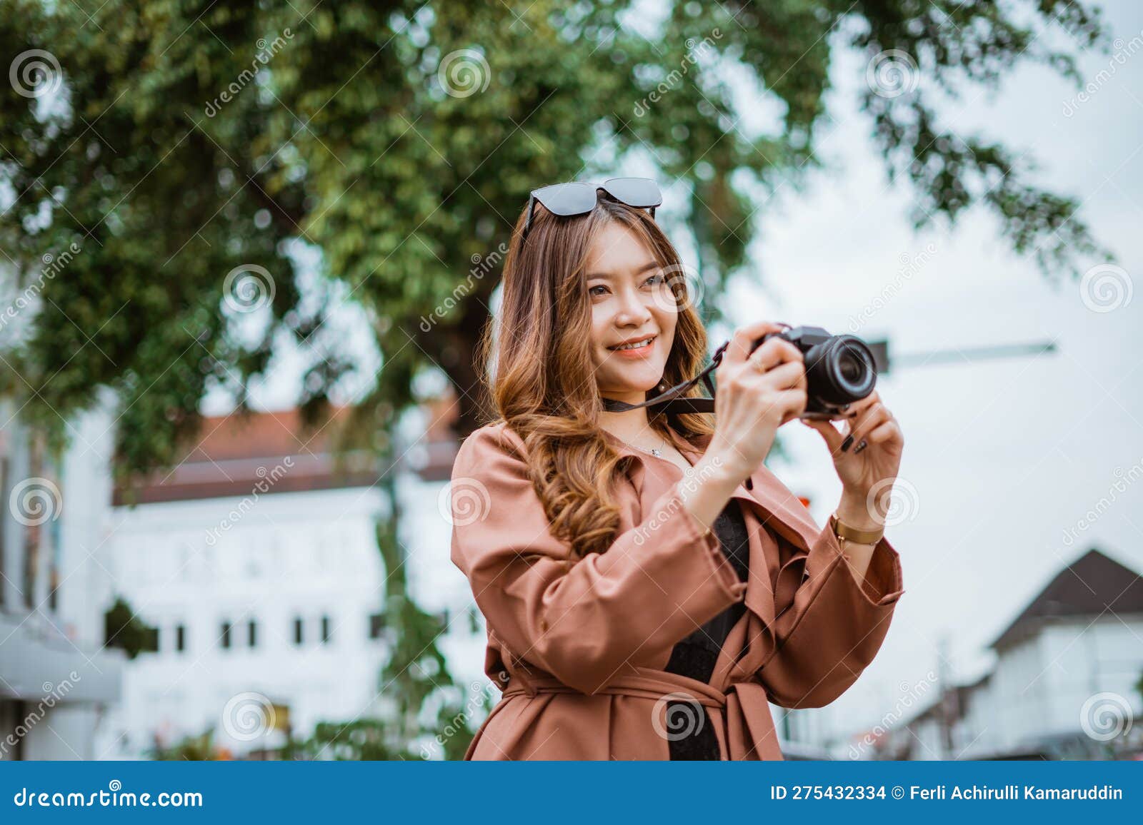Beautiful Traveller Taking Picture with Her Camera Stock Photo - Image ...