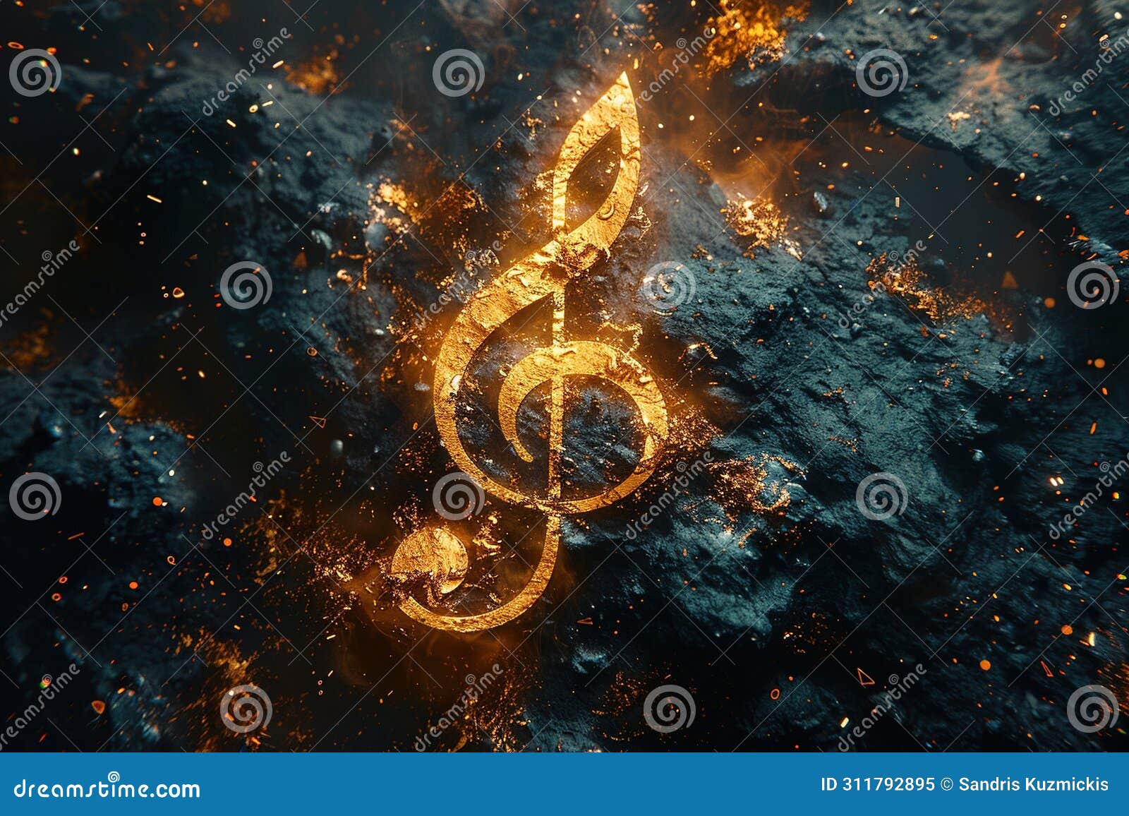 Beautiful Treble Clef. Generative AI. Stock Illustration - Illustration ...