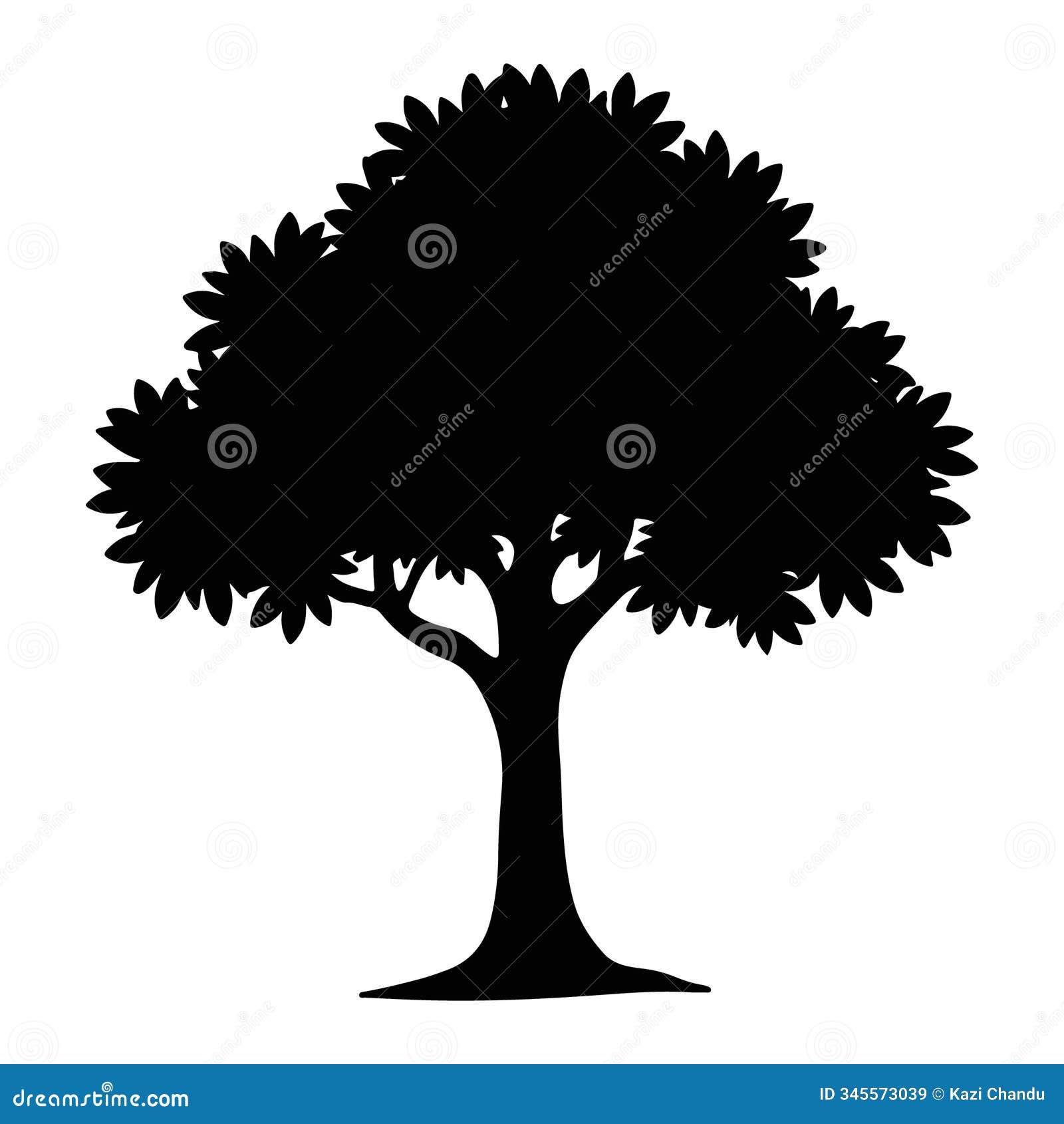 Beautiful Tree Silhouette Vector Illustration Stock Vector ...