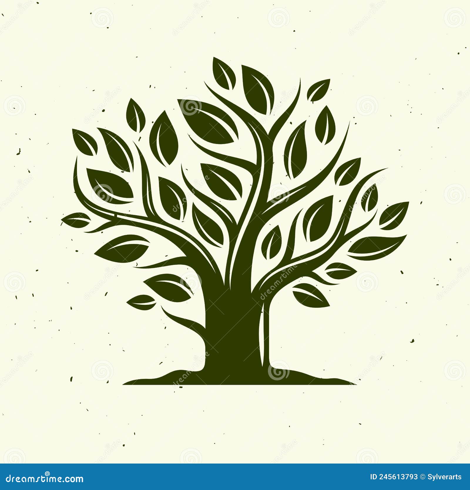 Beautiful Tree Vector Classic Style Drawing Logo or Icon. Stock Vector ...