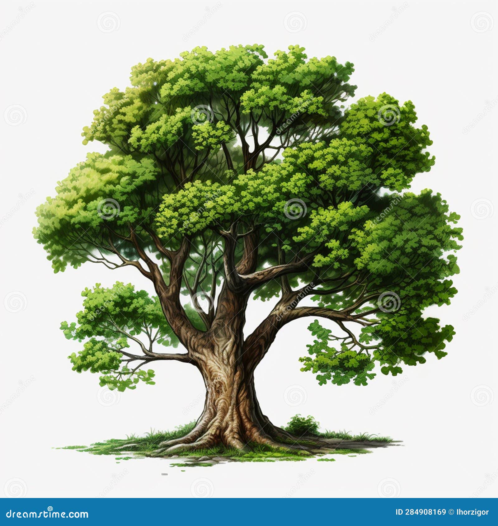Beautiful Tree on a White Background Stock Illustration - Illustration ...