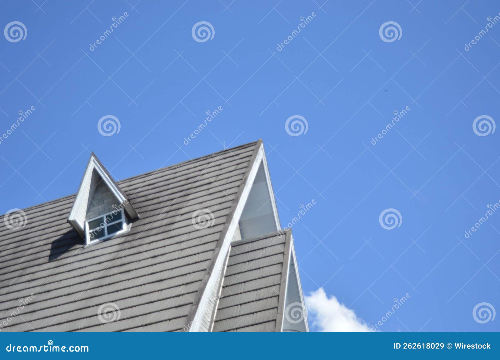 Beautiful Triangular Roof with a Small Window Stock Image - Image of ...