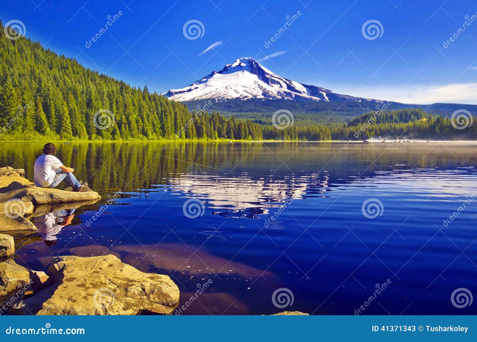 A Beautiful Trillium Lake at Oregon Editorial Stock Photo - Image of ...