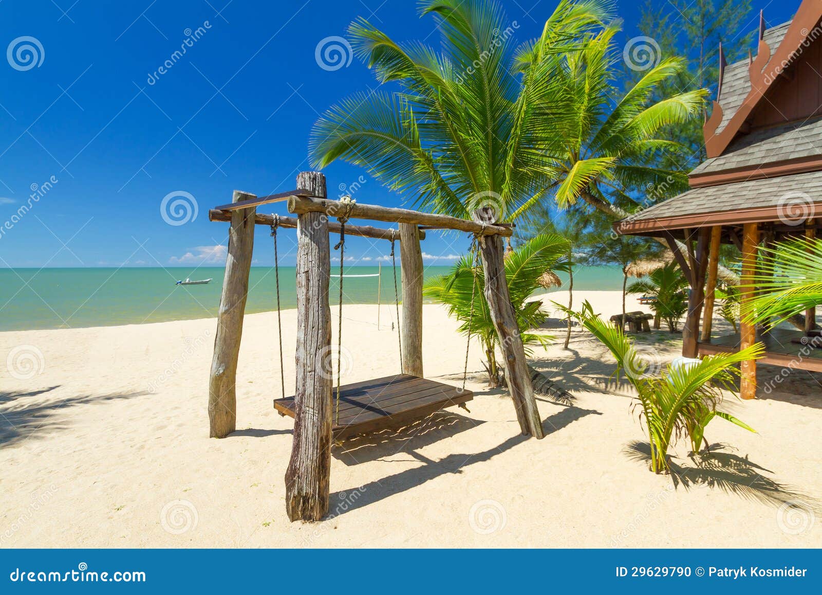 Beautiful Tropical Beach with Coconut Palm Trees Stock Photo - Image of ...