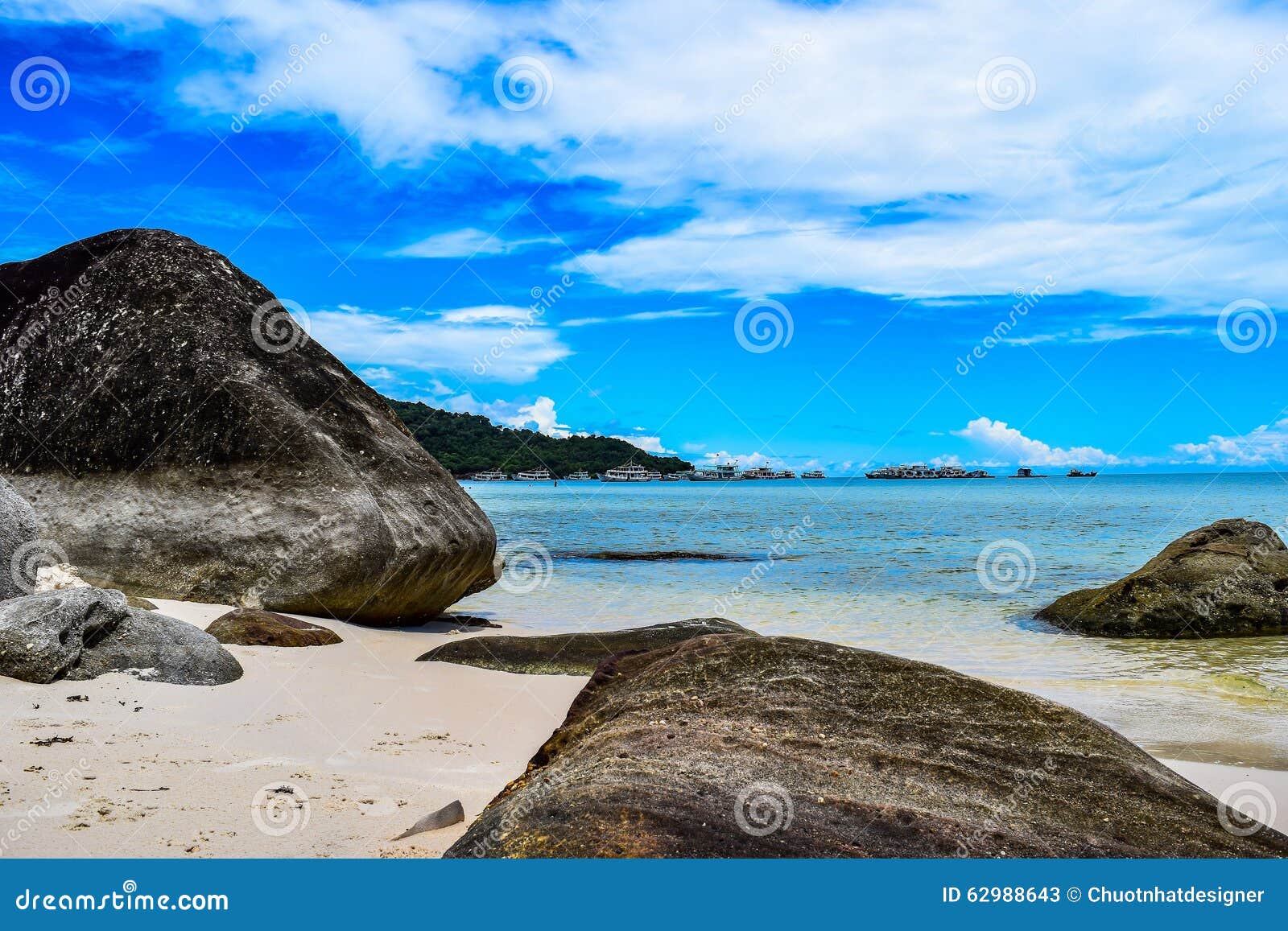 Beautiful Tropical Beach with Sea View, Clean Water Stock Image - Image ...