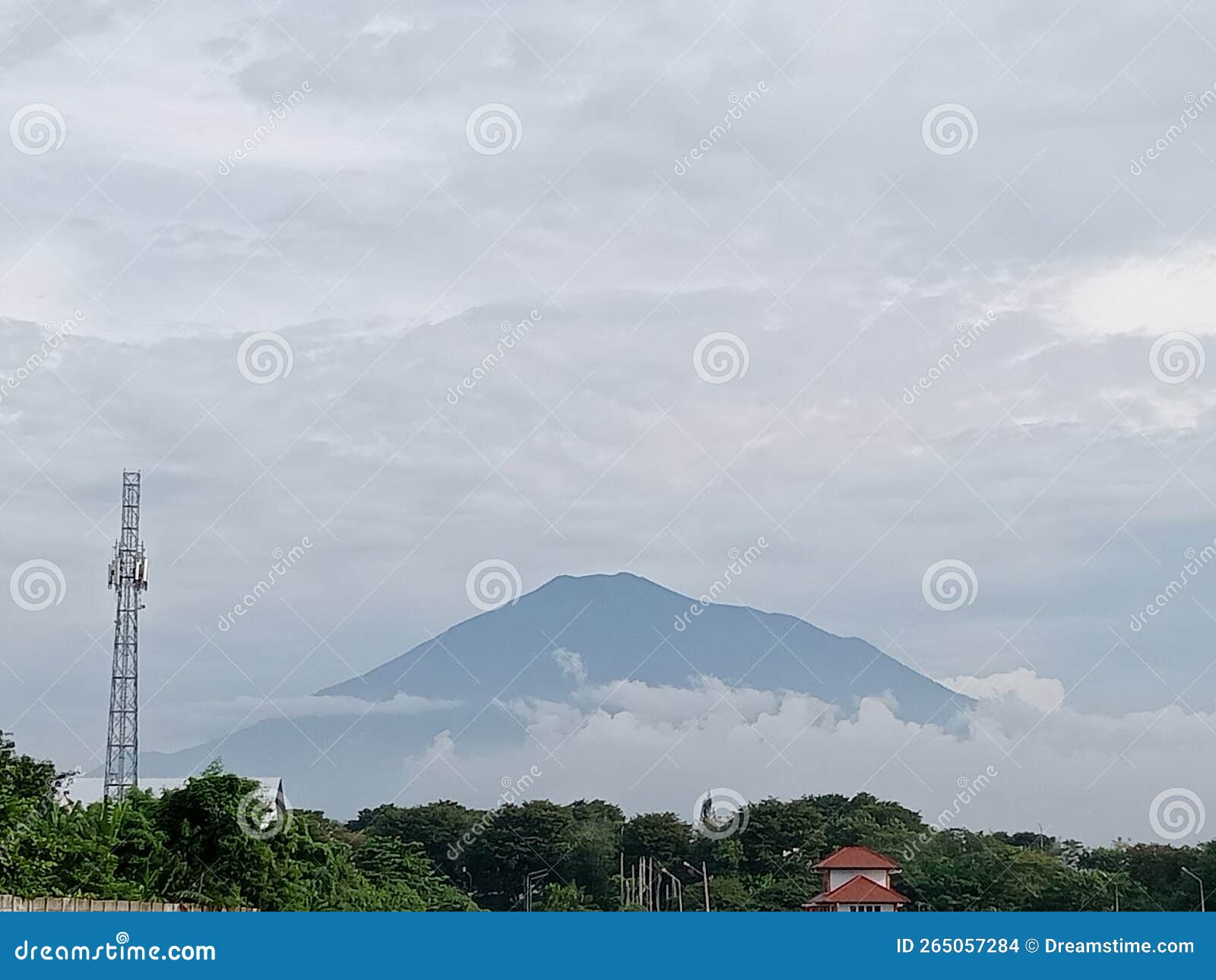 Beautiful Tropical Mountain Seen from a Distance Stock Photo - Image of ...