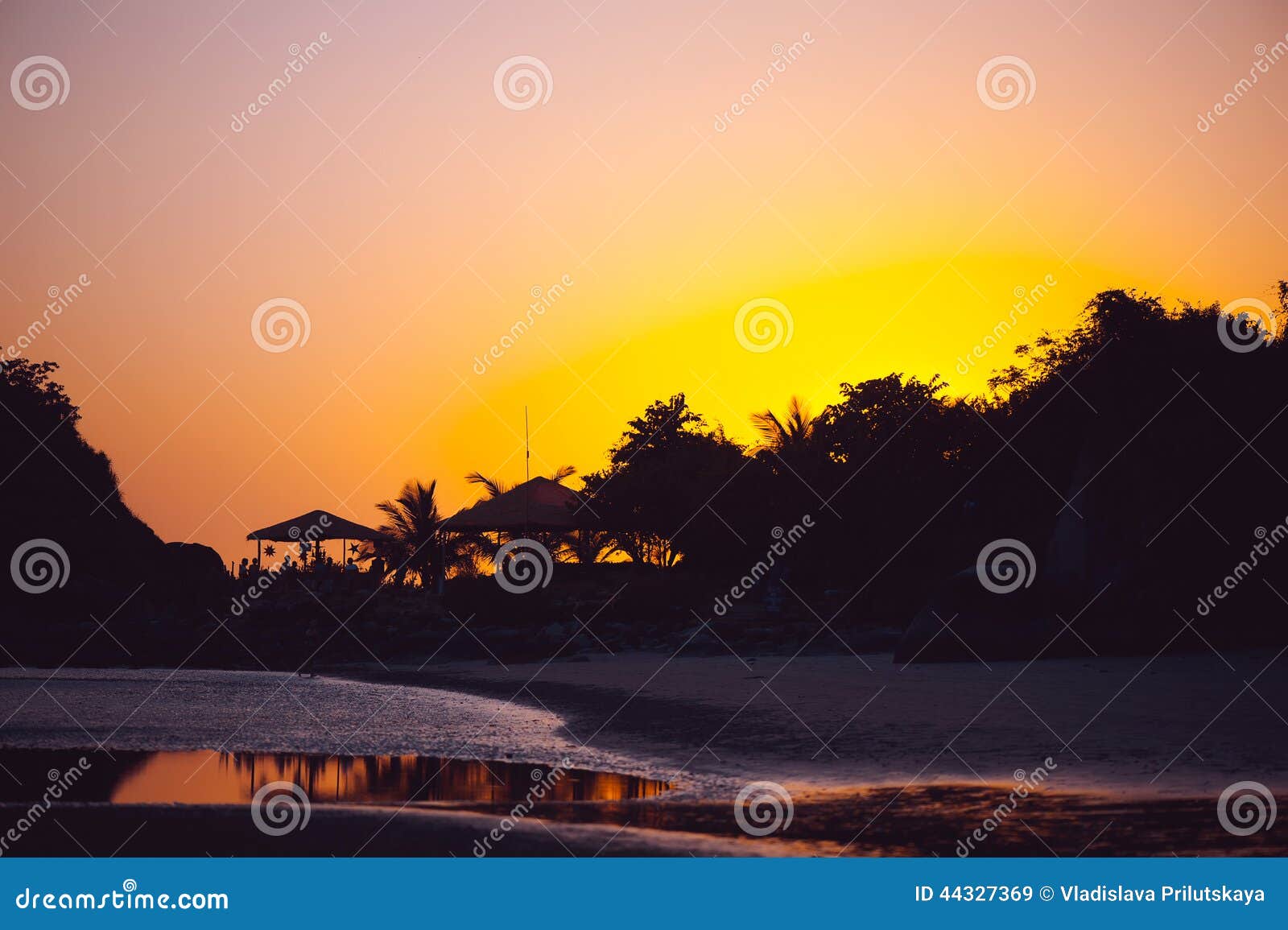 Beautiful Tropical Sunset in Goa, India Stock Image - Image of white ...