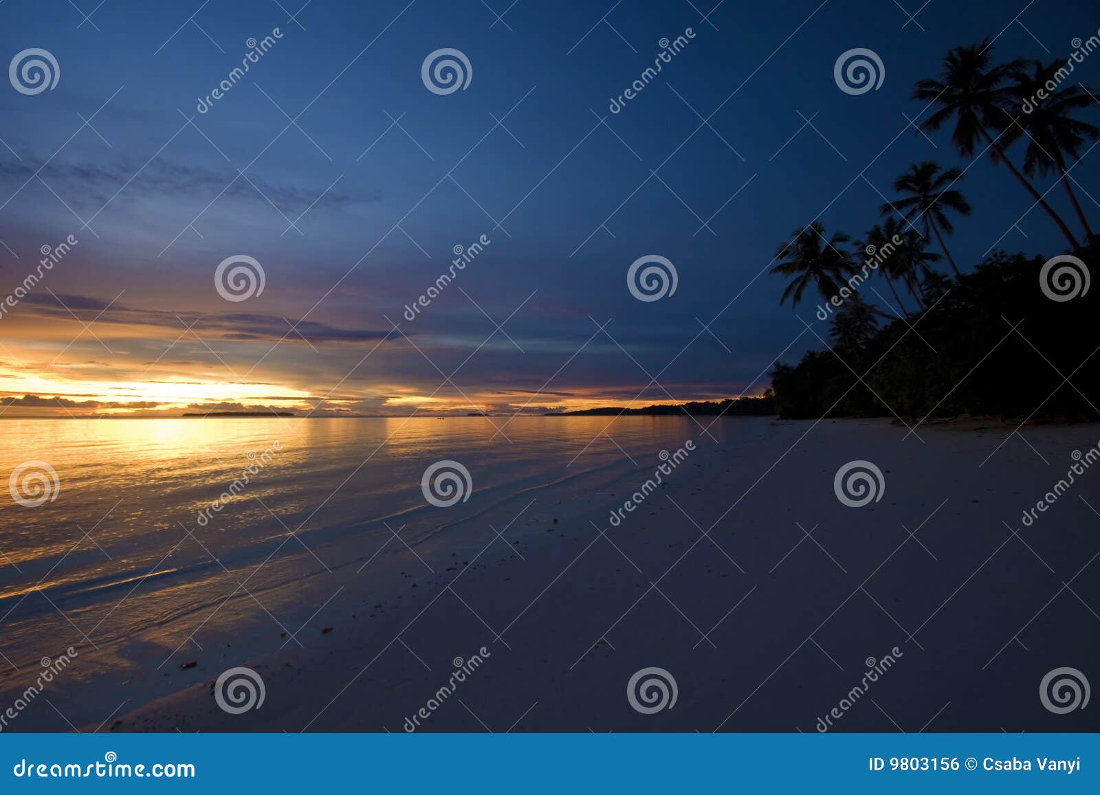 Beautiful Tropical Sunset at Sea Stock Photo - Image of color ...