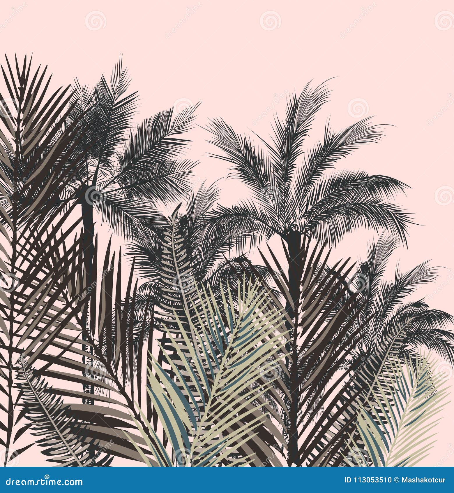 Beautiful Tropical Vector Illustration Stock Vector - Illustration of ...