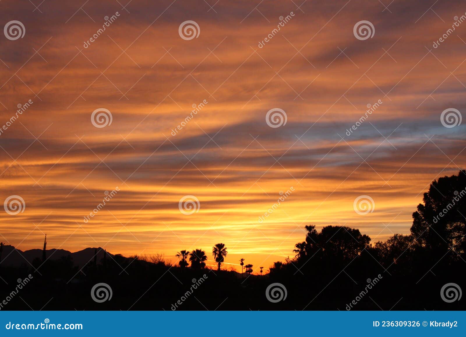 Beautiful Tucson Arizona Sunset Stock Photo - Image of horizon ...