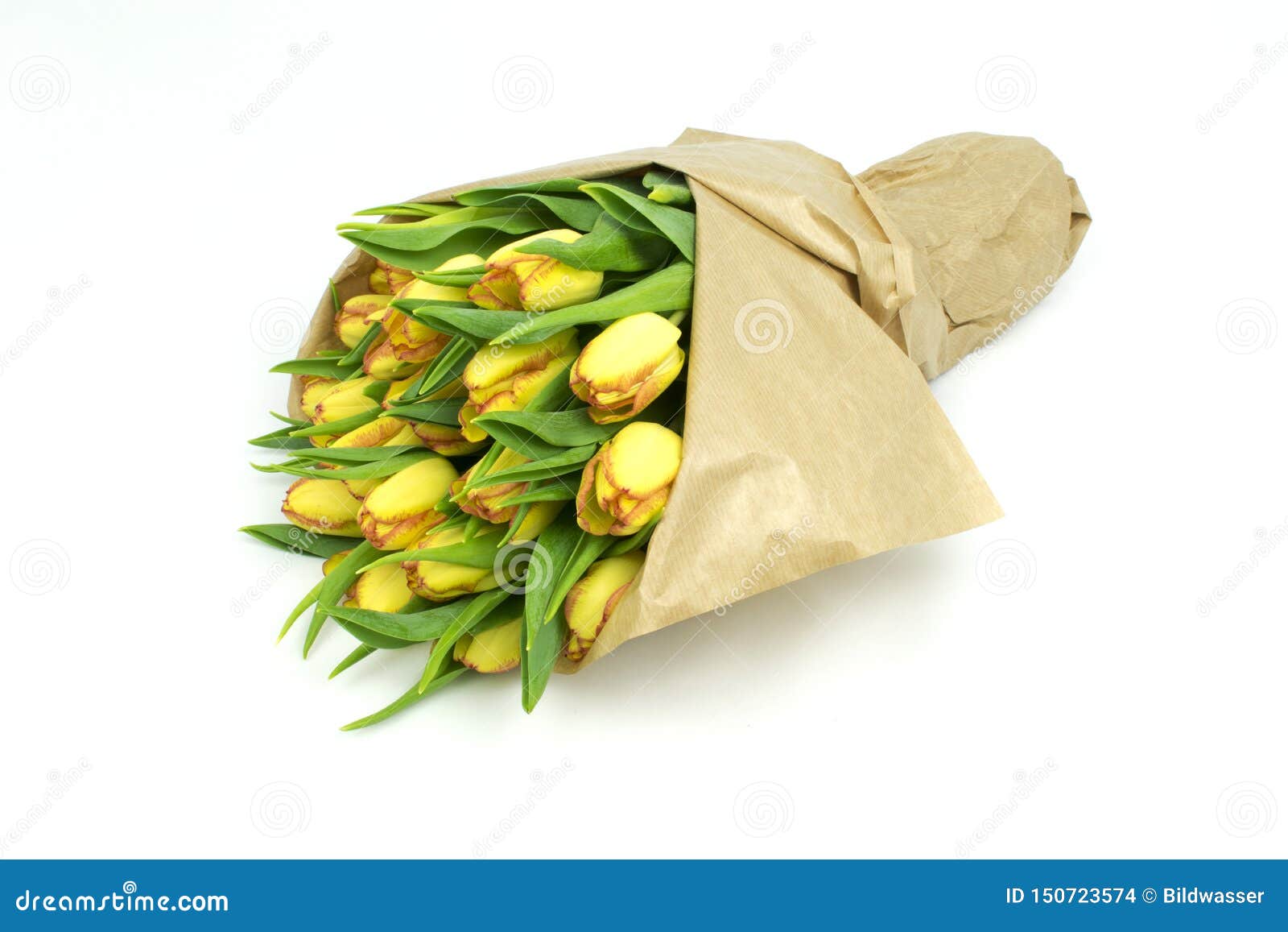 Beautiful Tulips Bouquet in Wrapping Paper Stock Photo - Image of girl ...