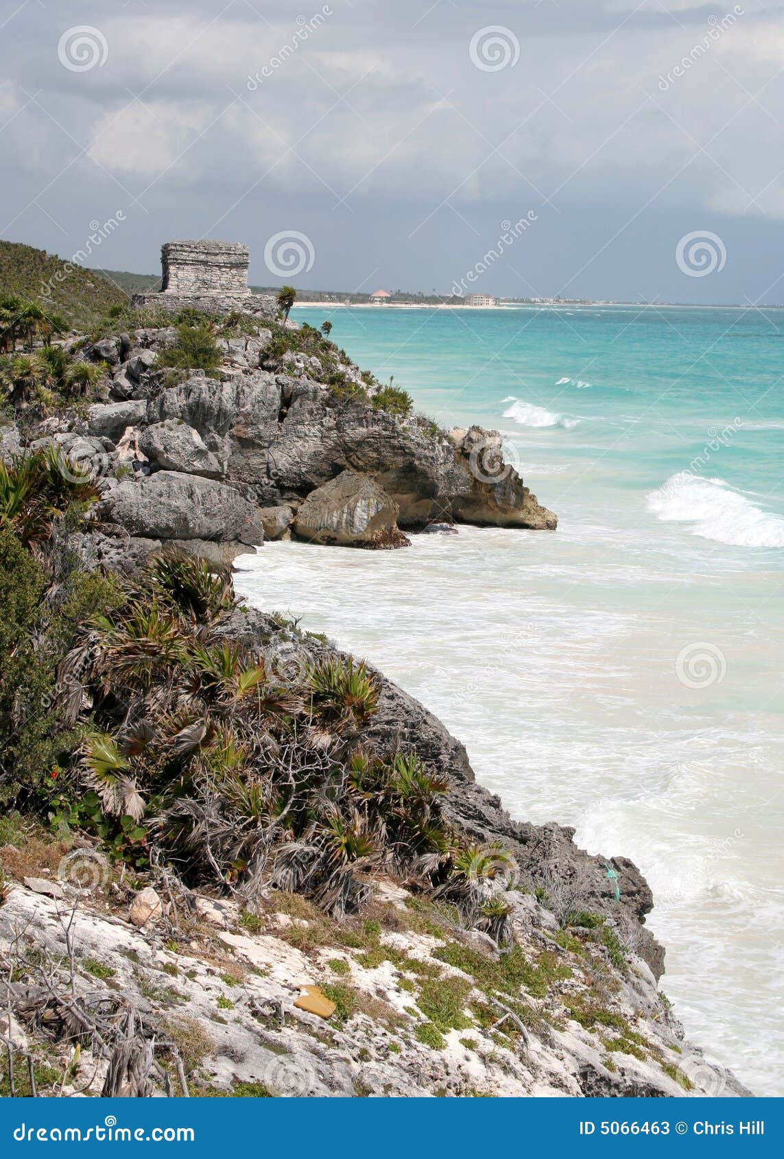 Beautiful Tulum stock image. Image of ruin, blue, relax - 5066463