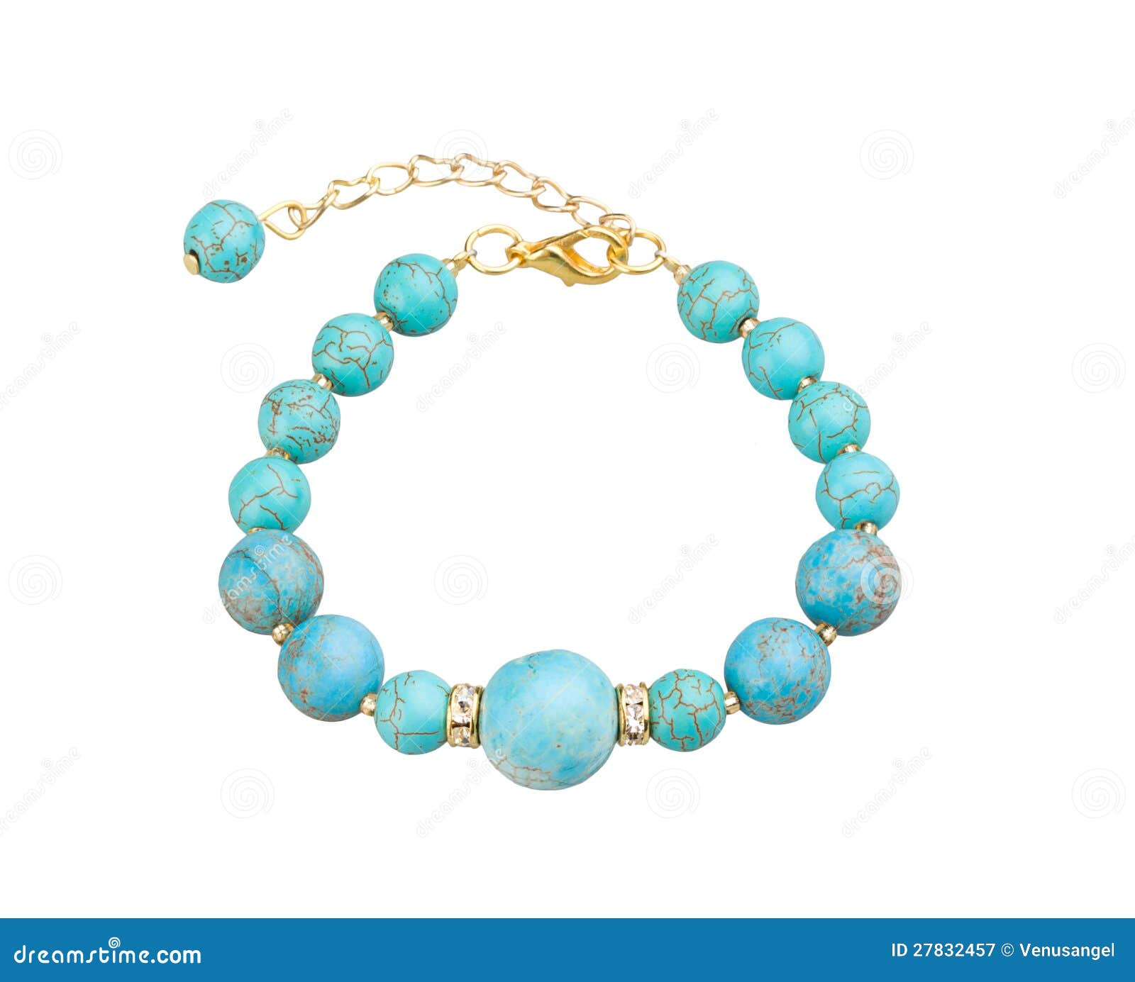 Beautiful Turquoise Bead Bracelet Stock Image - Image of jewelry, shiny ...