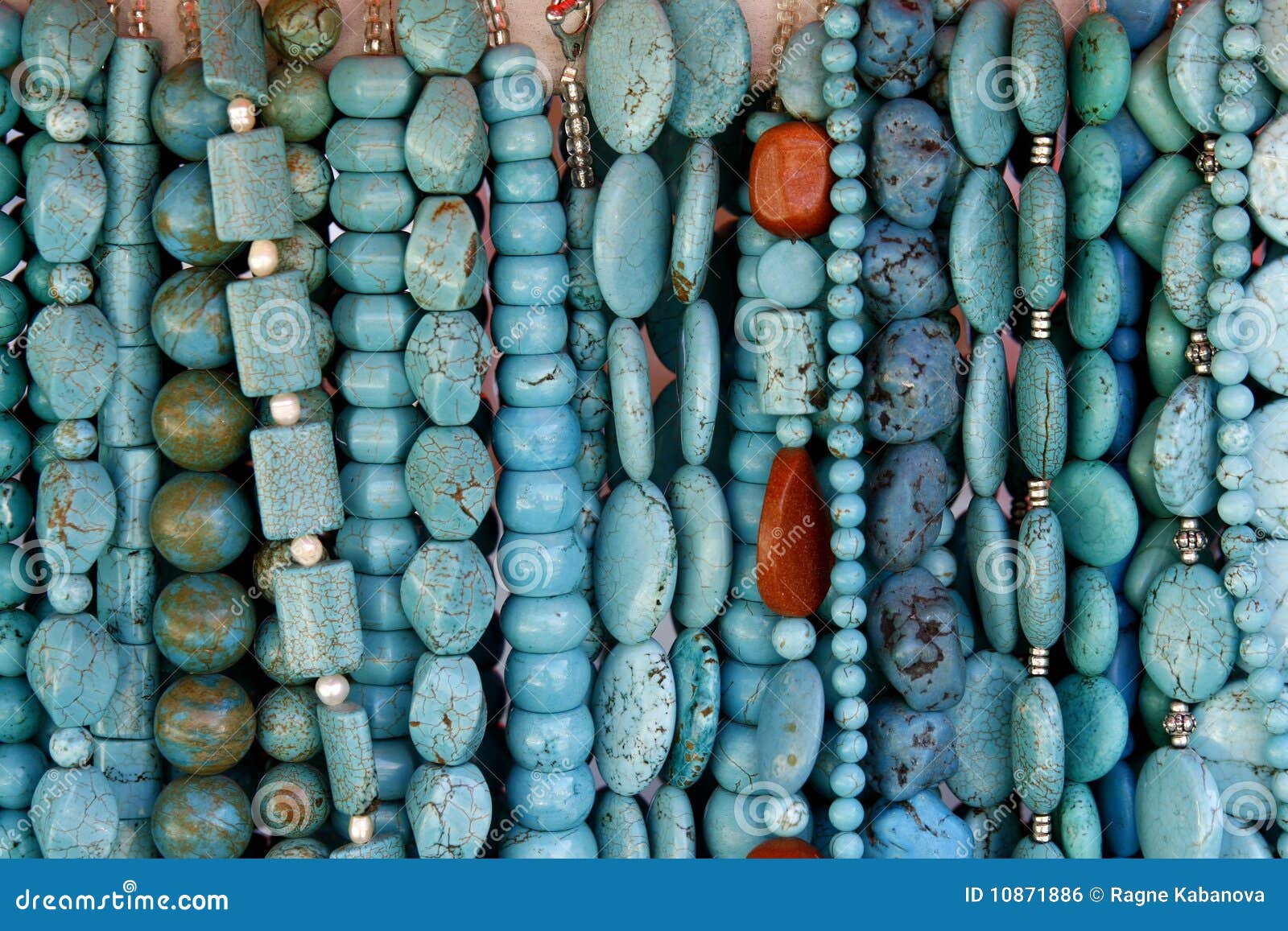 Beautiful Turquoise Gemstone Necklaces Stock Photo - Image of blue ...