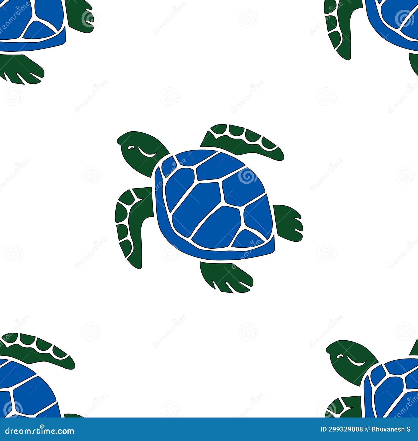Beautiful Turtle with Blue and Color Isolated on White Background is in ...