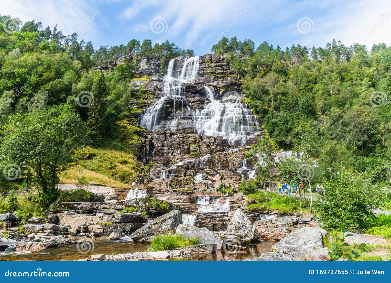 The Beautiful Tvindefossen Waterfall, Voss, Norway Stock Image - Image ...