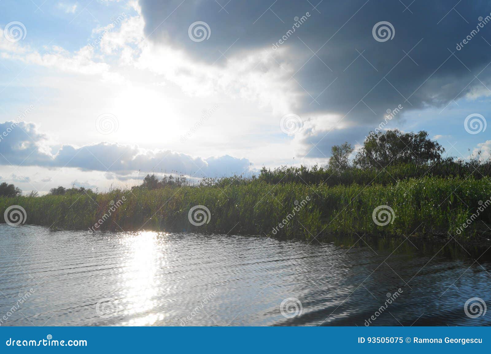 Beautiful Twilight in the Danube Delta Stock Image - Image of horizon ...