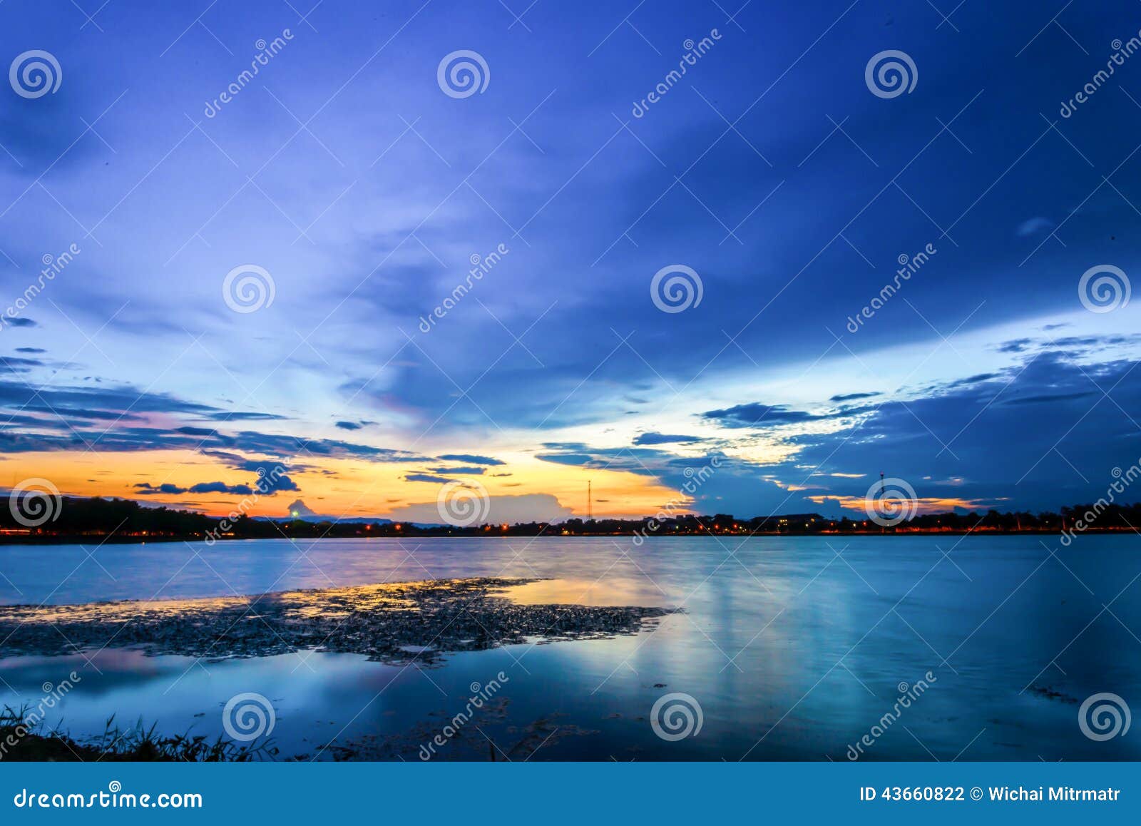Beautiful Twilight Over the Lagoon. Stock Photo - Image of change ...