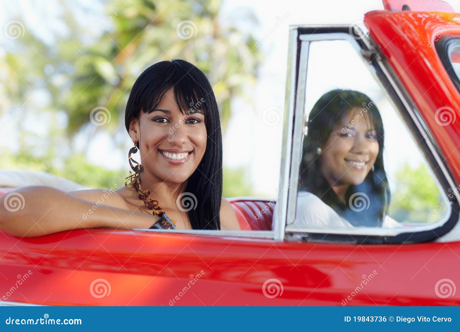Beautiful Twin Sisters in Cabriolet Car Stock Photo - Image of outdoors ...