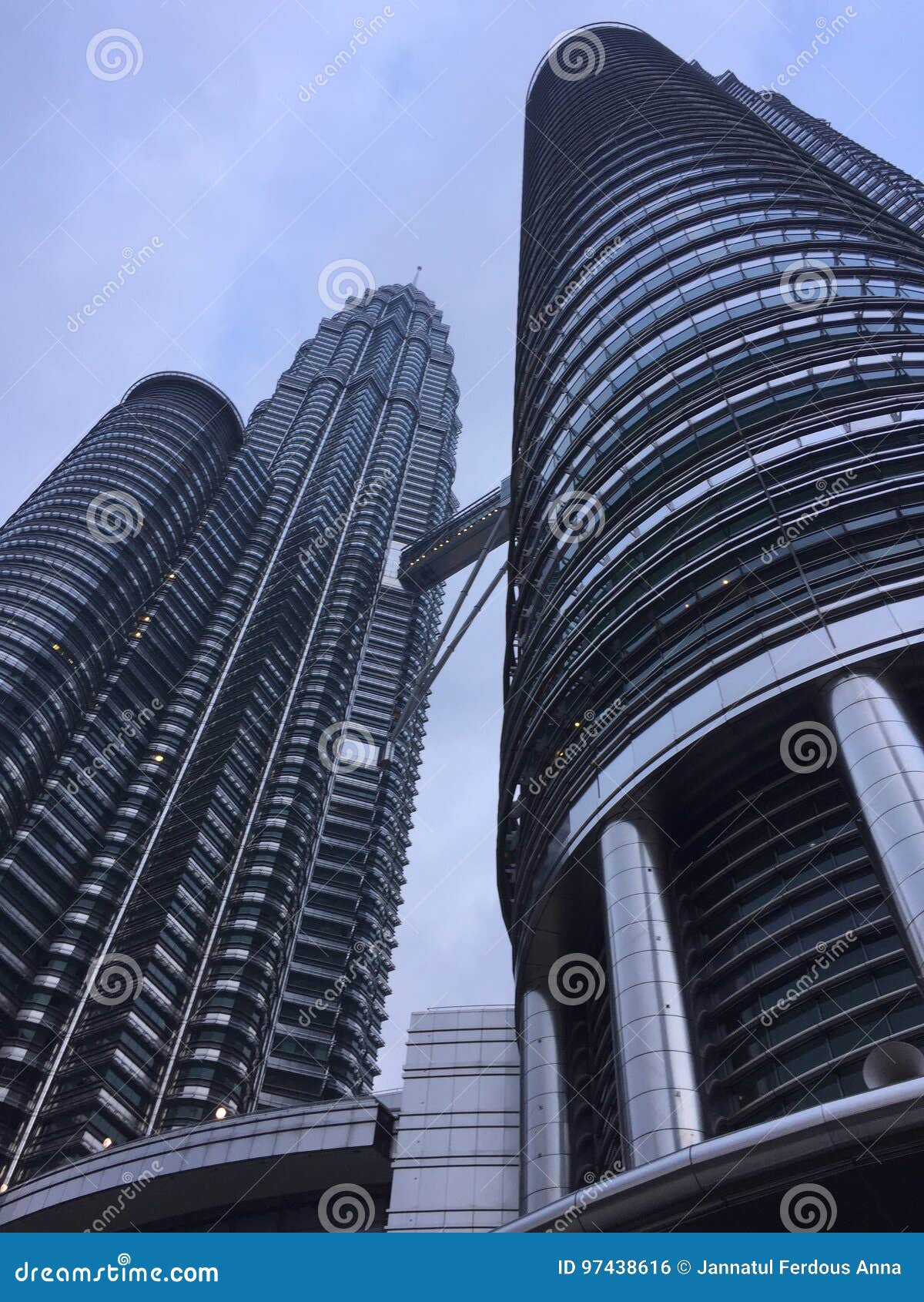 Beautiful twin tower view stock photo. Image of view - 97438616