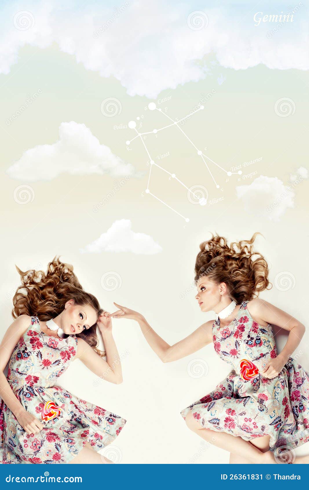 Beautiful Twins. Creative Collage Stock Image - Image of clear, harmony ...